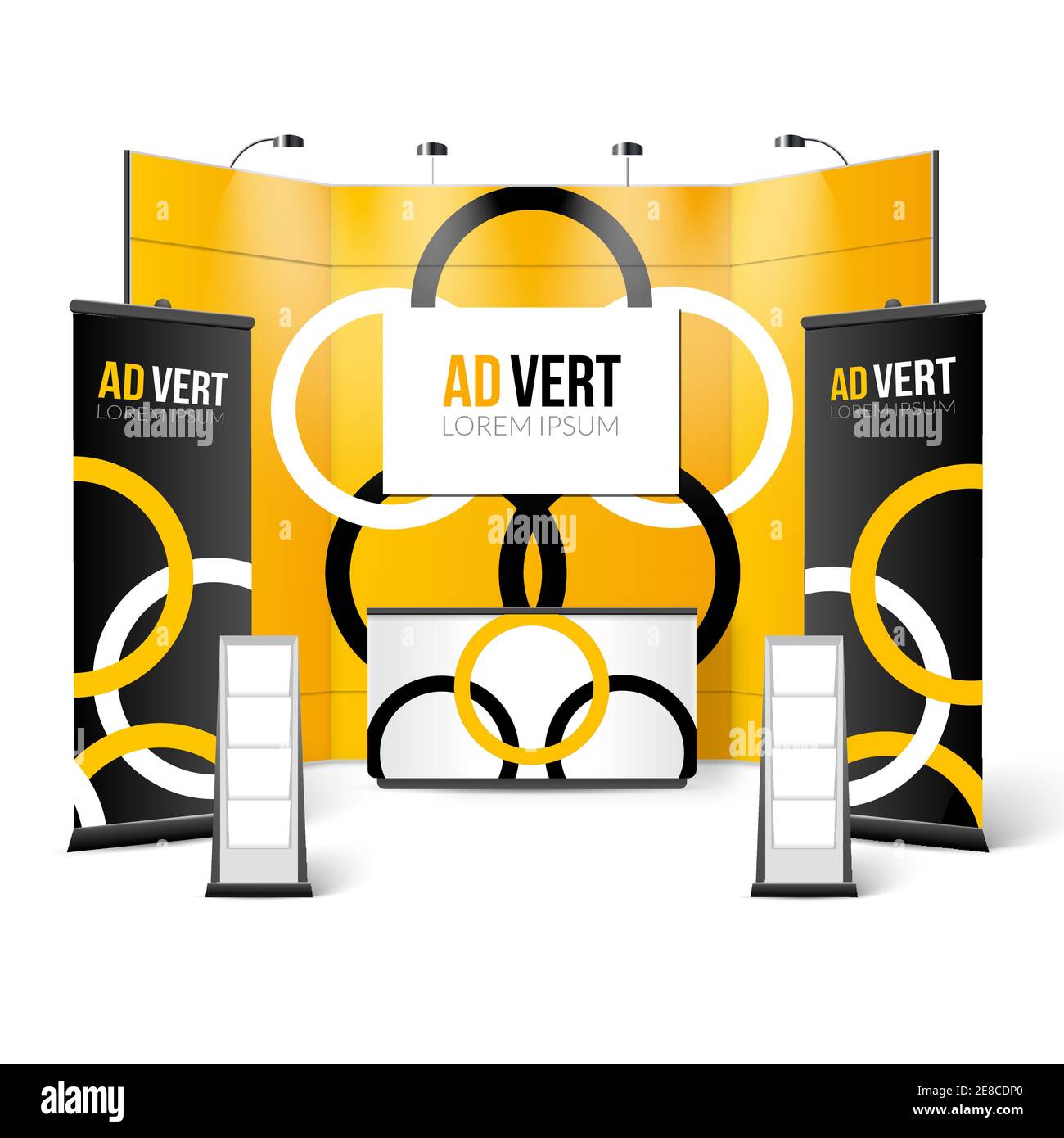 Exhibition stand in yellow Stock Vector Images - Alamy