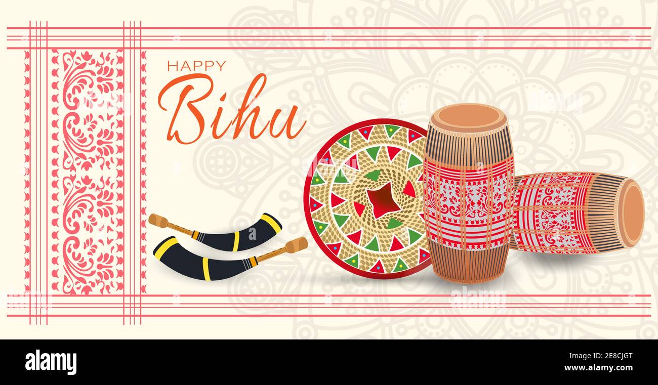 Vector illustration of Happy Rongali Bihu, Assamese New Year, Indian ...