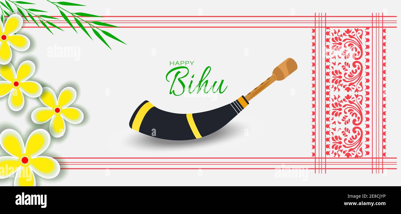 Vector illustration of Happy Rongali Bihu, Assamese New Year, Indian ...