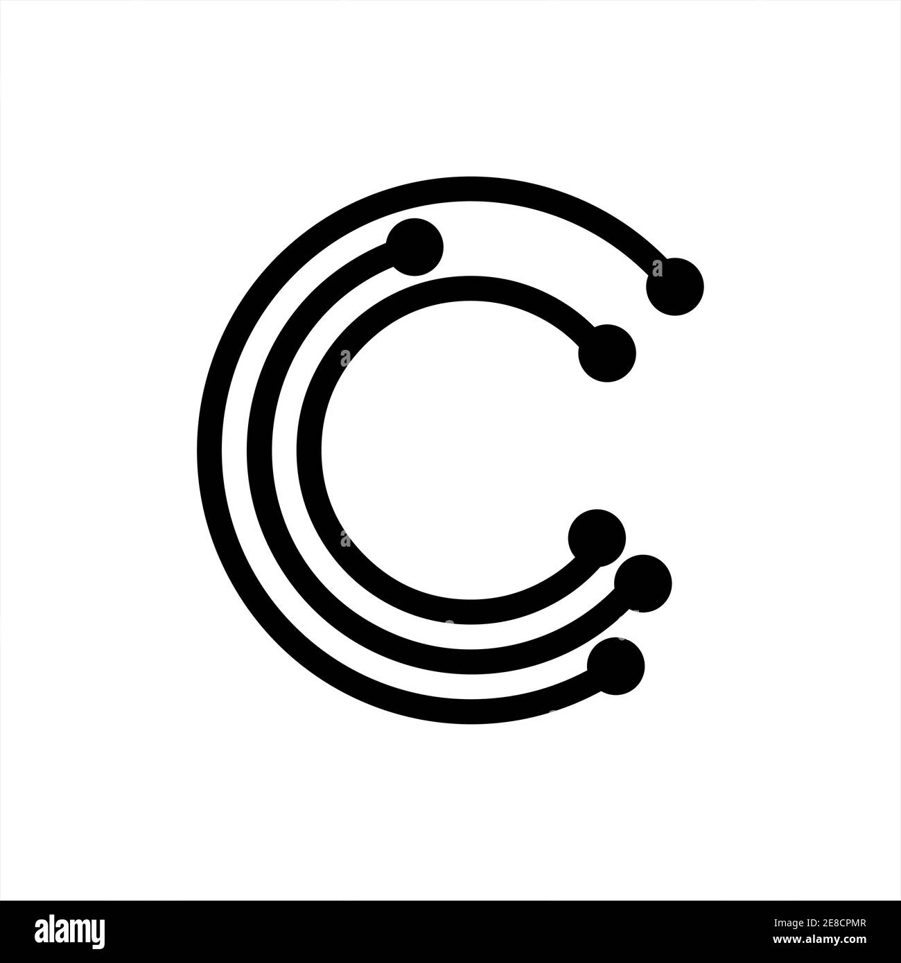 simple initials c, cc, ccc geometric network line and digital data logo ...