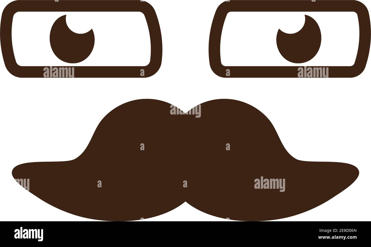 cartoon face with mustache emoticon icon vector illustration design ...