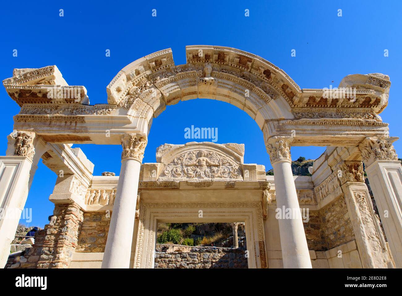 Temple of Hadrian, an ancient Roman building in Ephesus Archaeological ...