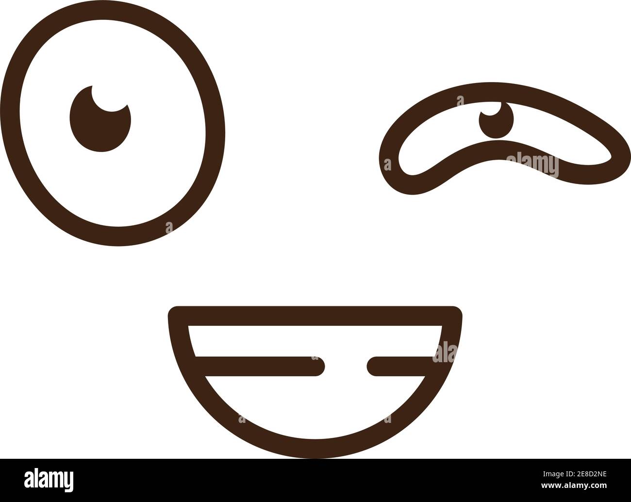 happy cartoon face with eye closed emoticon icon vector illustration ...