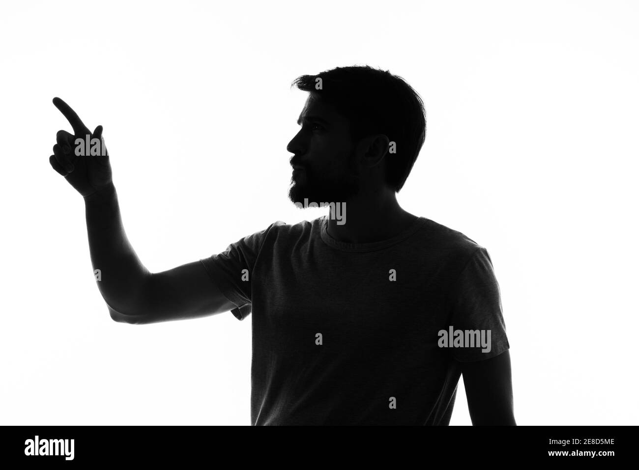 silhouette man portrait closeup cropped view white background Stock ...