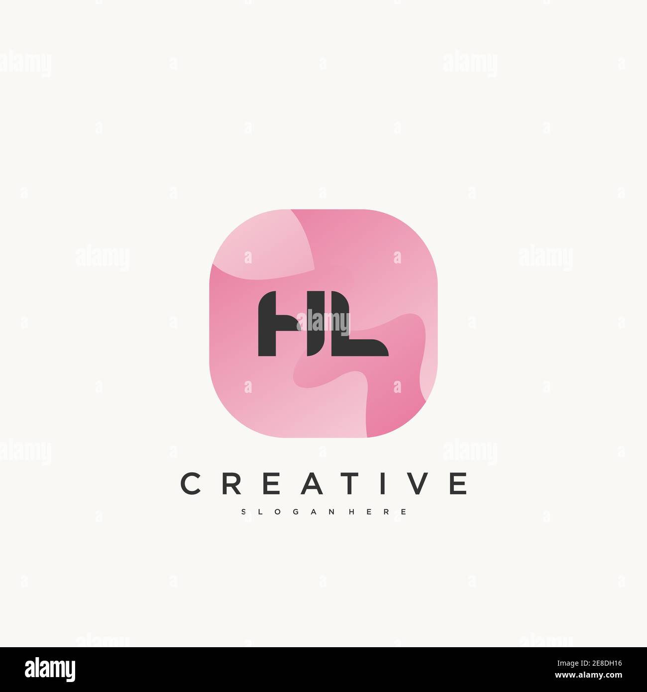 HL Initial Letter logo icon design template elements with wave colorful ...