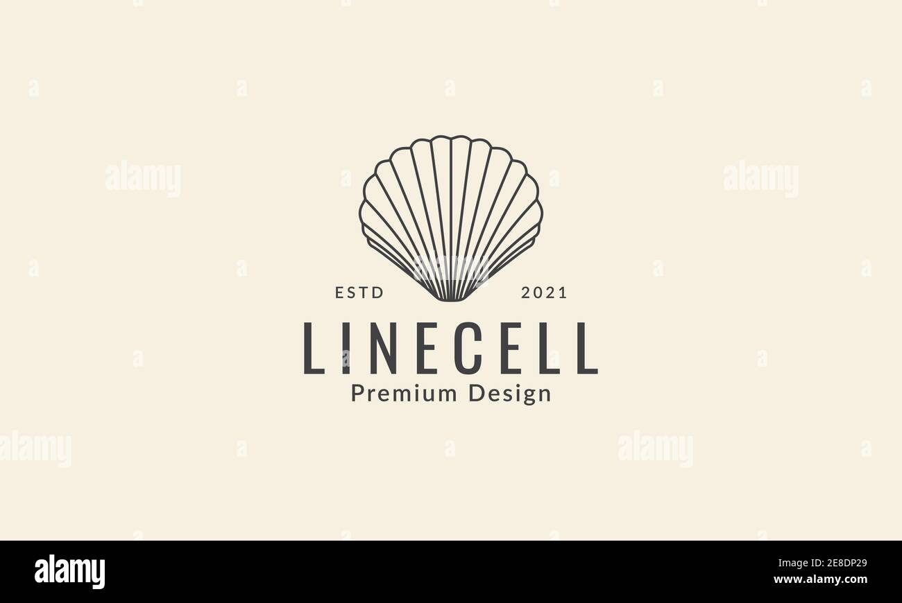sea shells line simple logo symbol icon vector graphic design ...