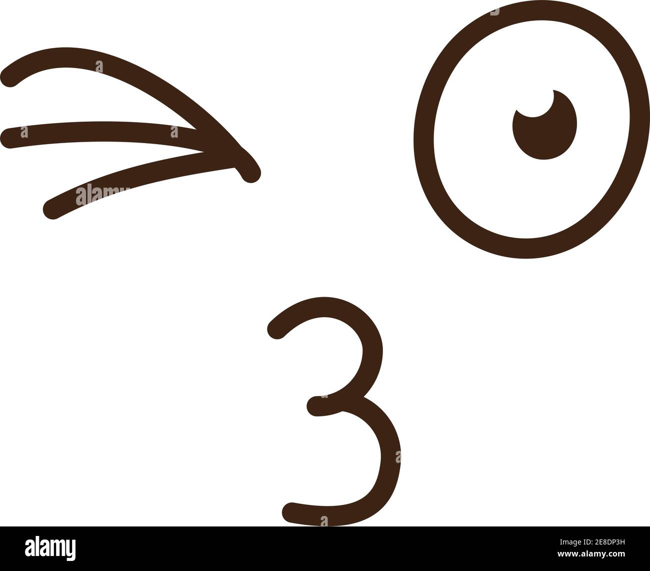 cartoon face kissing emoticon icon vector illustration design Stock ...