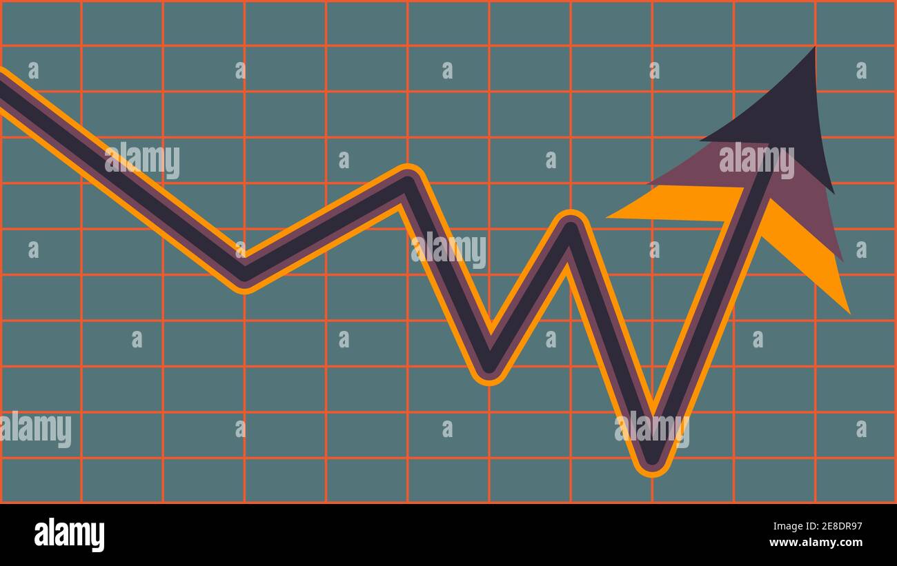 An abstract retro line chart arrow background image Stock Vector Image ...