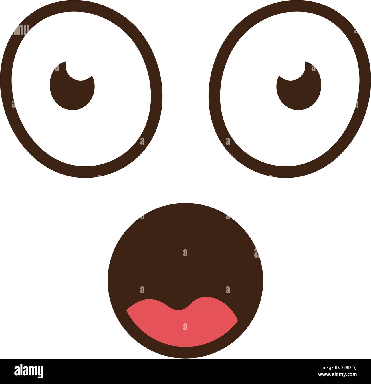 cartoon face with eyes and mouth open emoticon icon vector illustration ...