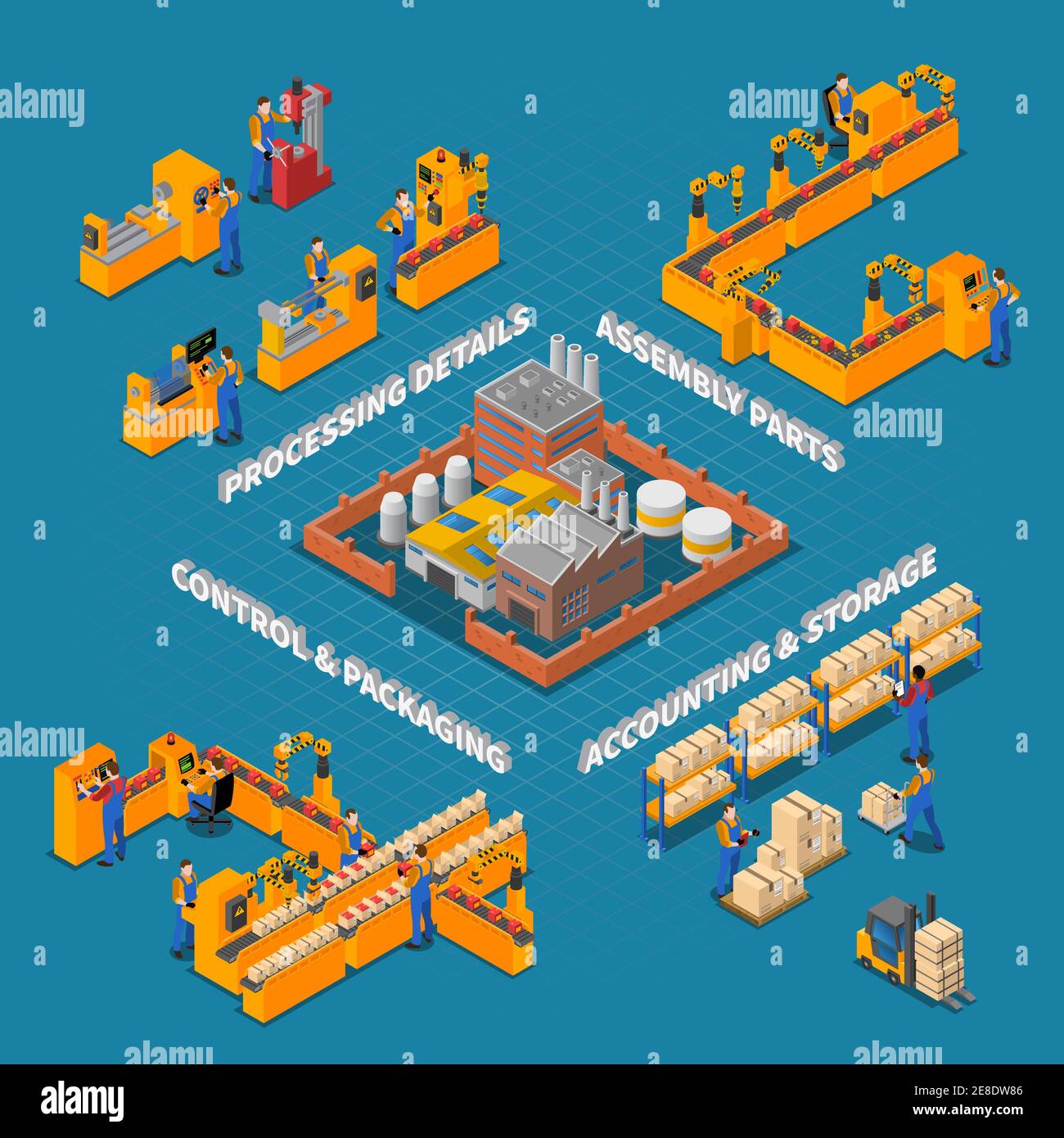 Electronics production factory Stock Vector Images - Alamy