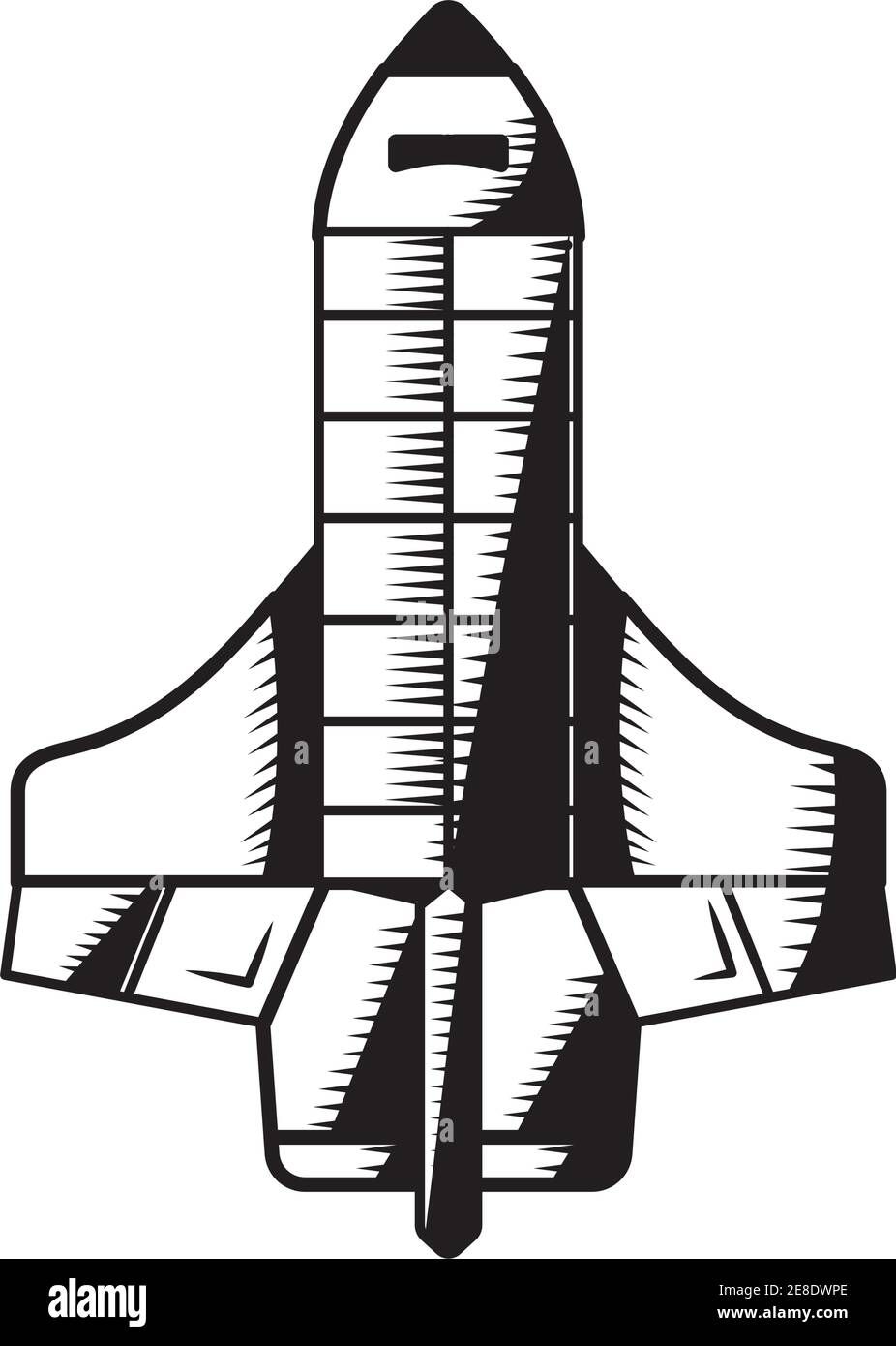 spaceship rocket drawn launcher isolated icon vector illustration ...
