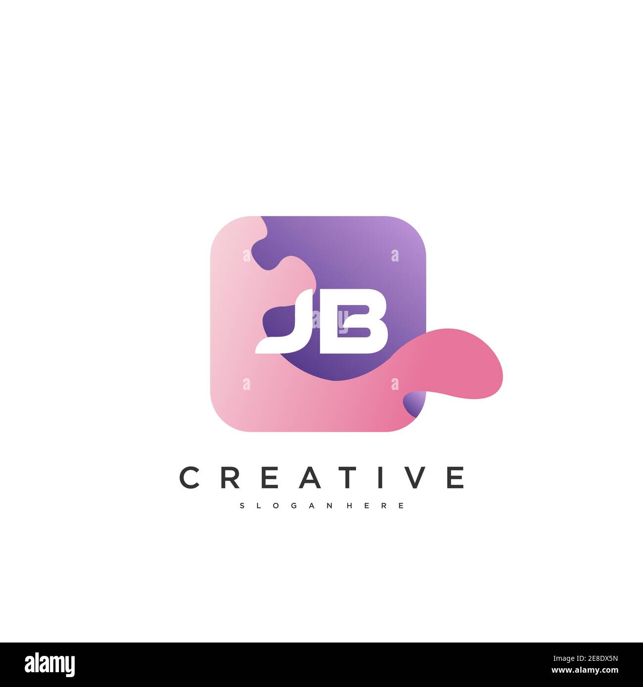 JB Initial Letter Colorful logo icon design template elements Vector ...