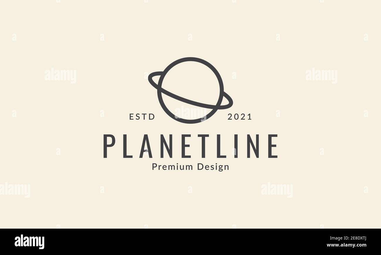 circle planet with ring line simple logo symbol icon vector graphic ...