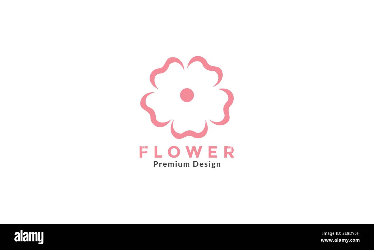 Hibiscus Flower Colorful Simple Logo Symbol Icon Vector Graphic Design