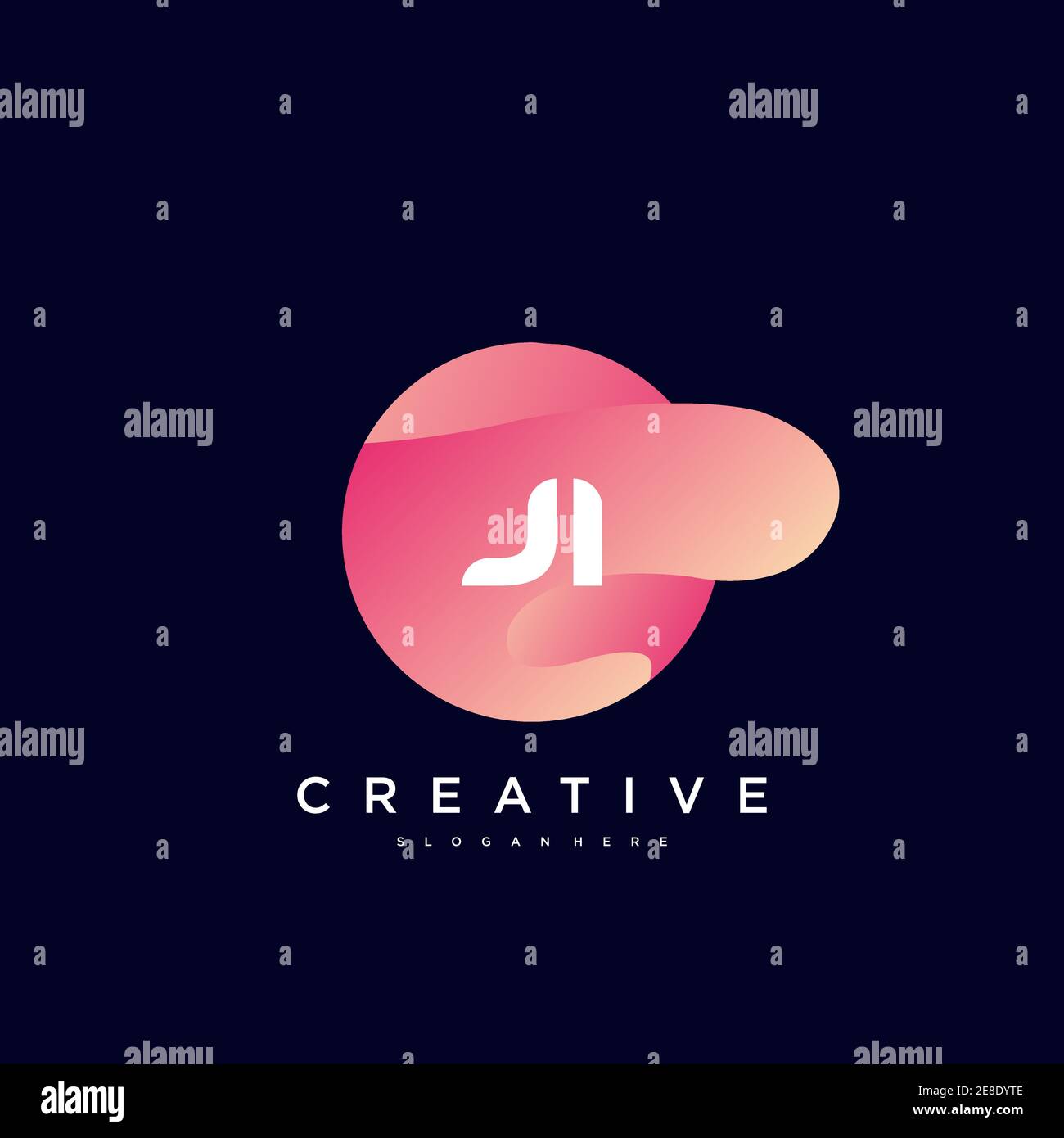 JI Initial Letter Colorful logo icon design template elements Vector ...