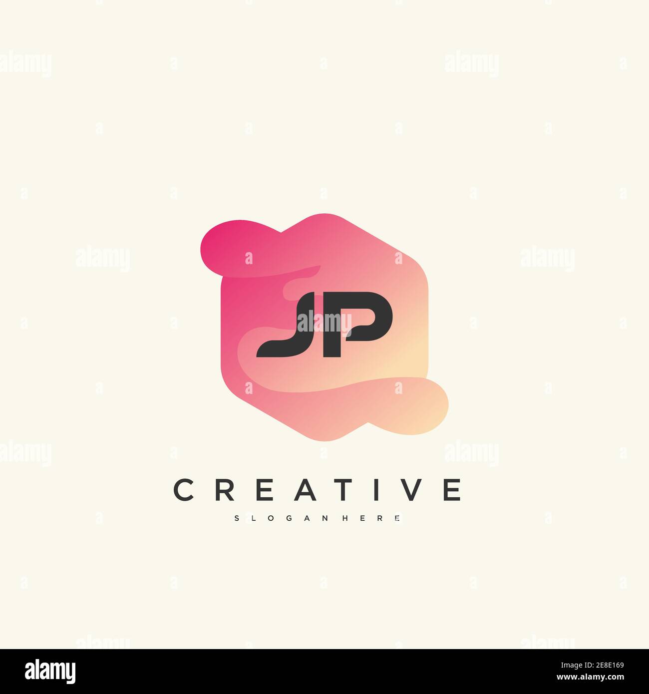 JP Initial Letter Colorful logo icon design template elements Vector ...