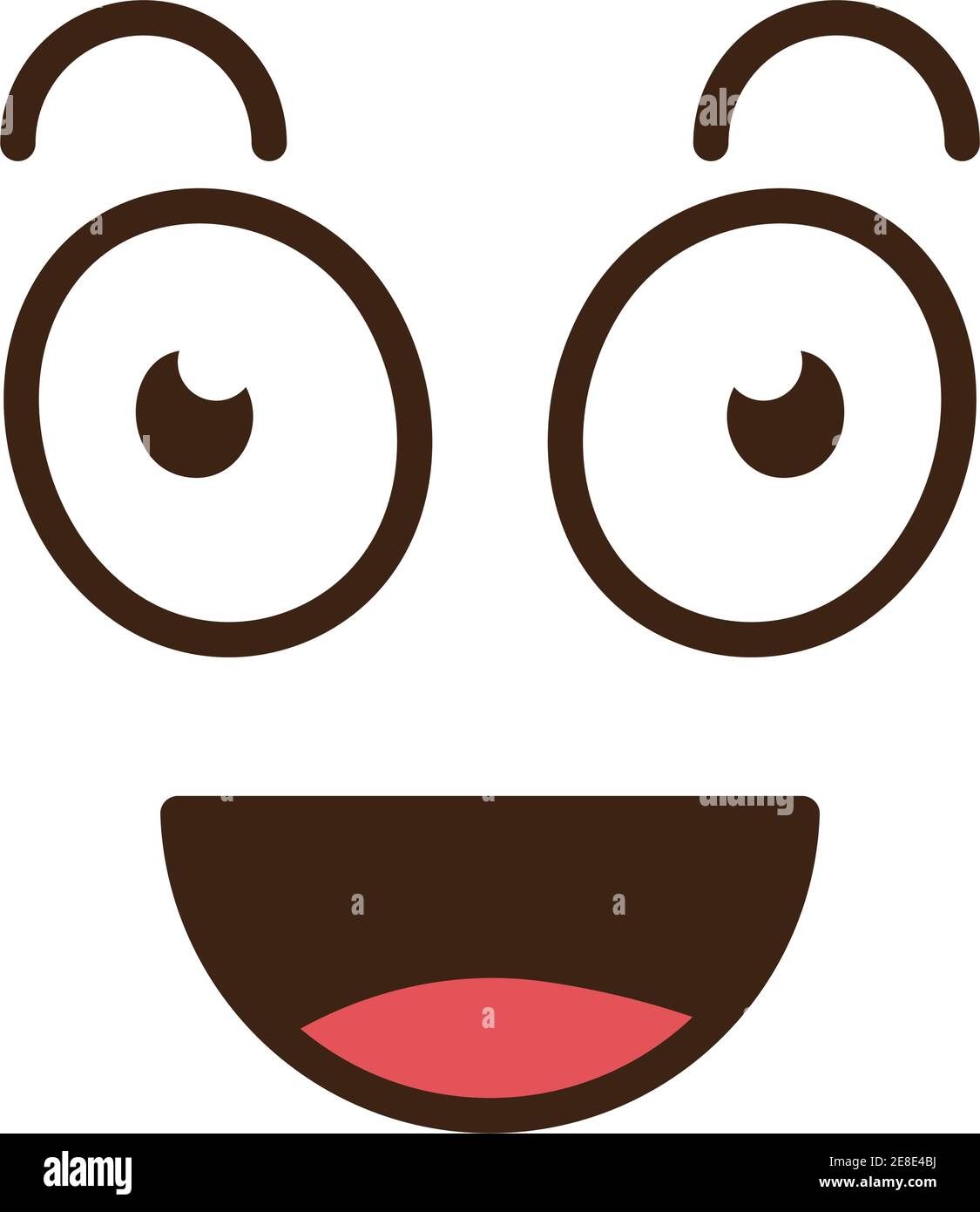 impressed cartoon face emoticon icon vector illustration design Stock ...