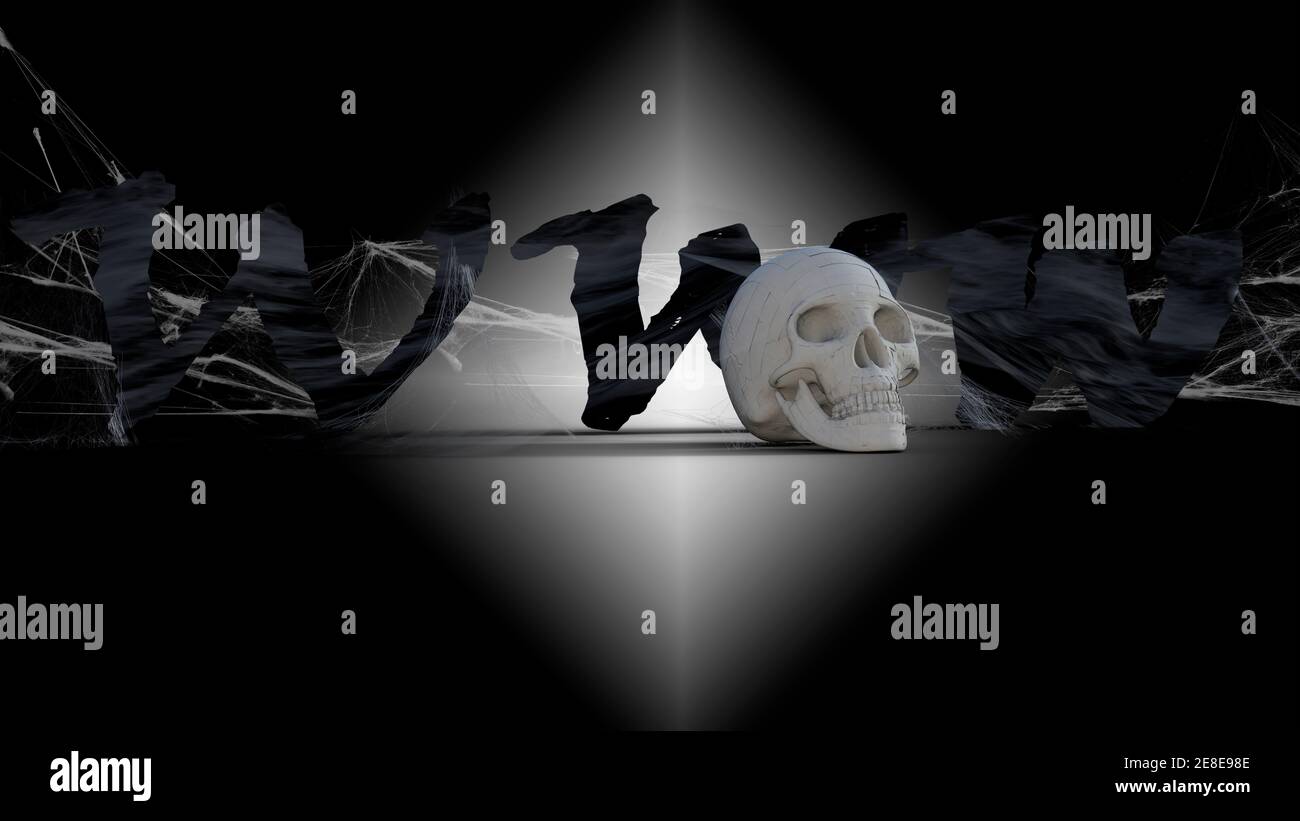 Warning skull on hacking background hi-res stock photography and images ...