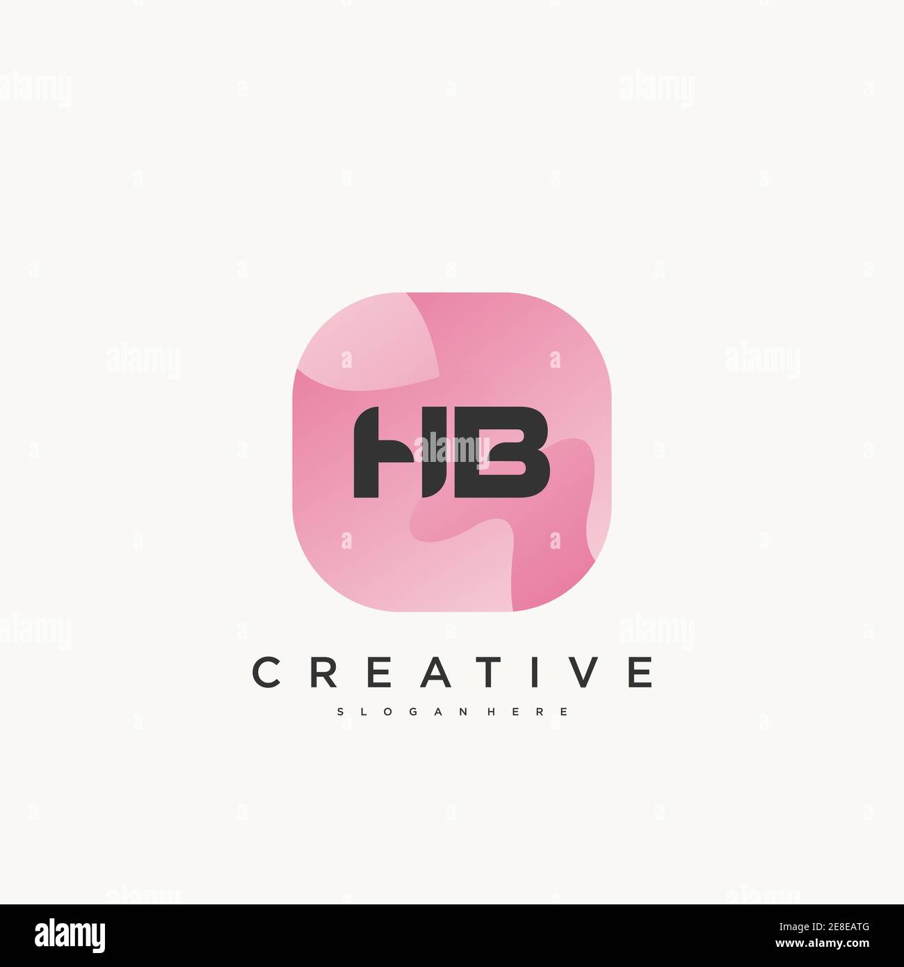 HB Initial Letter logo icon design template elements with wave colorful ...