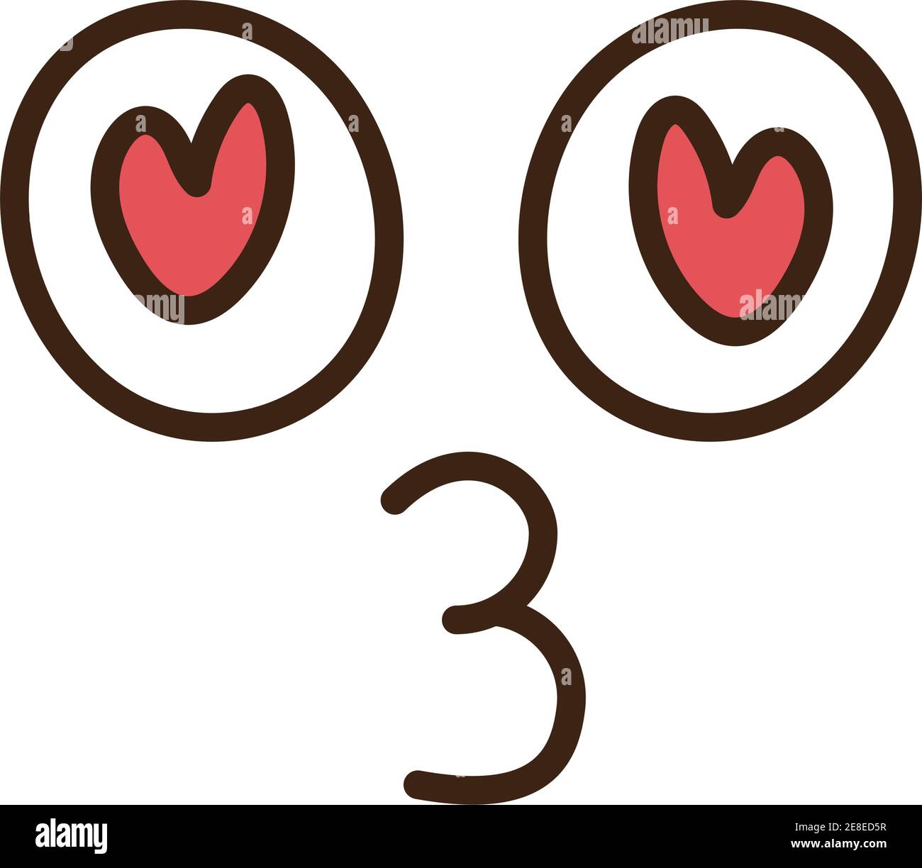 hearts in eyes cartoon face emoticon icon vector illustration design ...