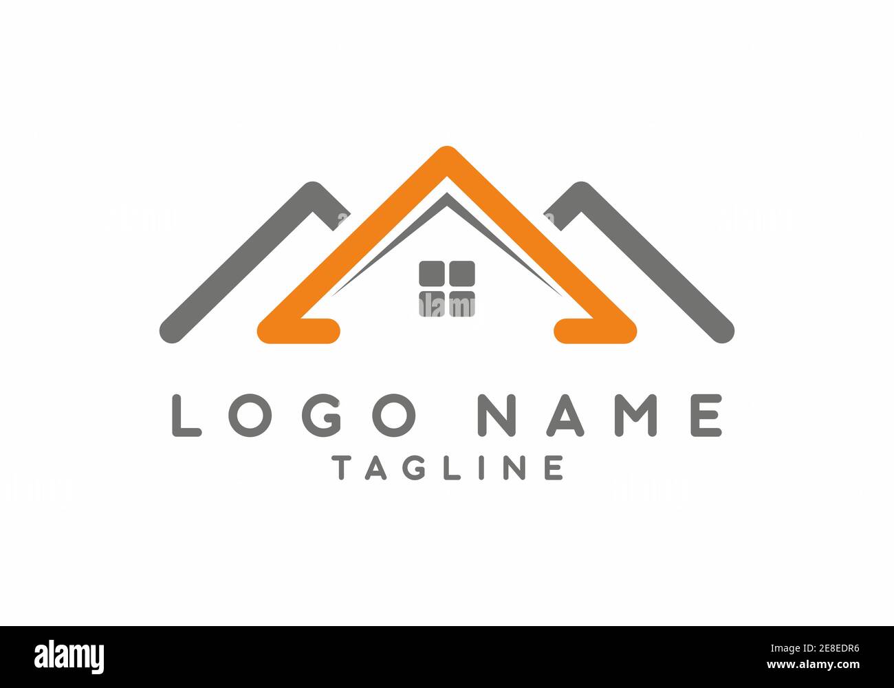 Orange grey house real estate logo design Stock Vector Image & Art - Alamy