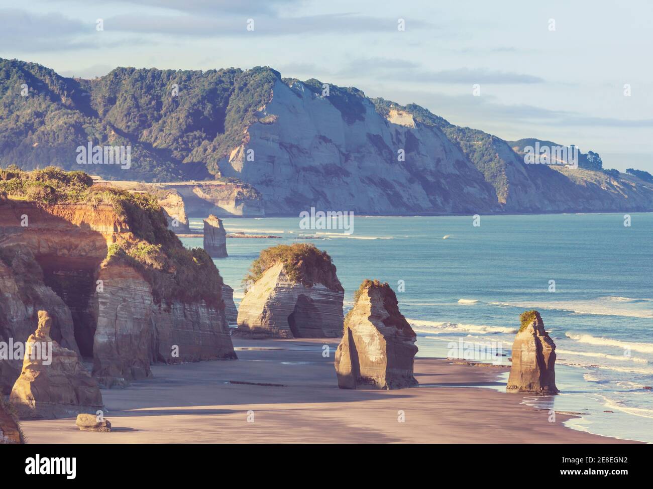 Beautiful landscapes it the Ocean Beach, New Zealand. Inspiring natural ...