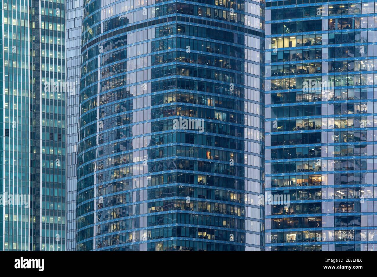 Fragment of a complex of high-rise office buildings. High quality photo ...