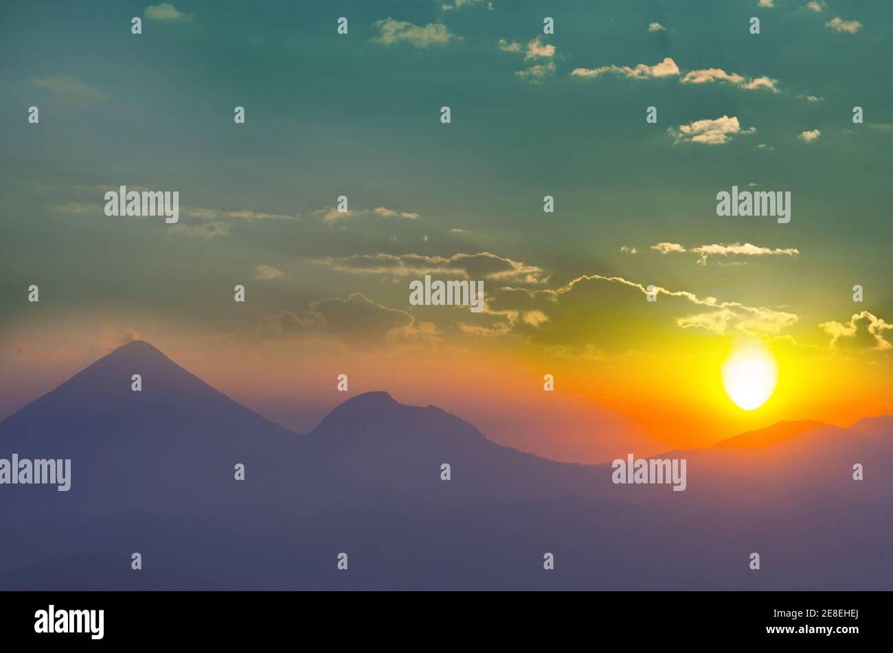 Beautiful volcanoes landscapes in Guatemala, Central America Stock ...