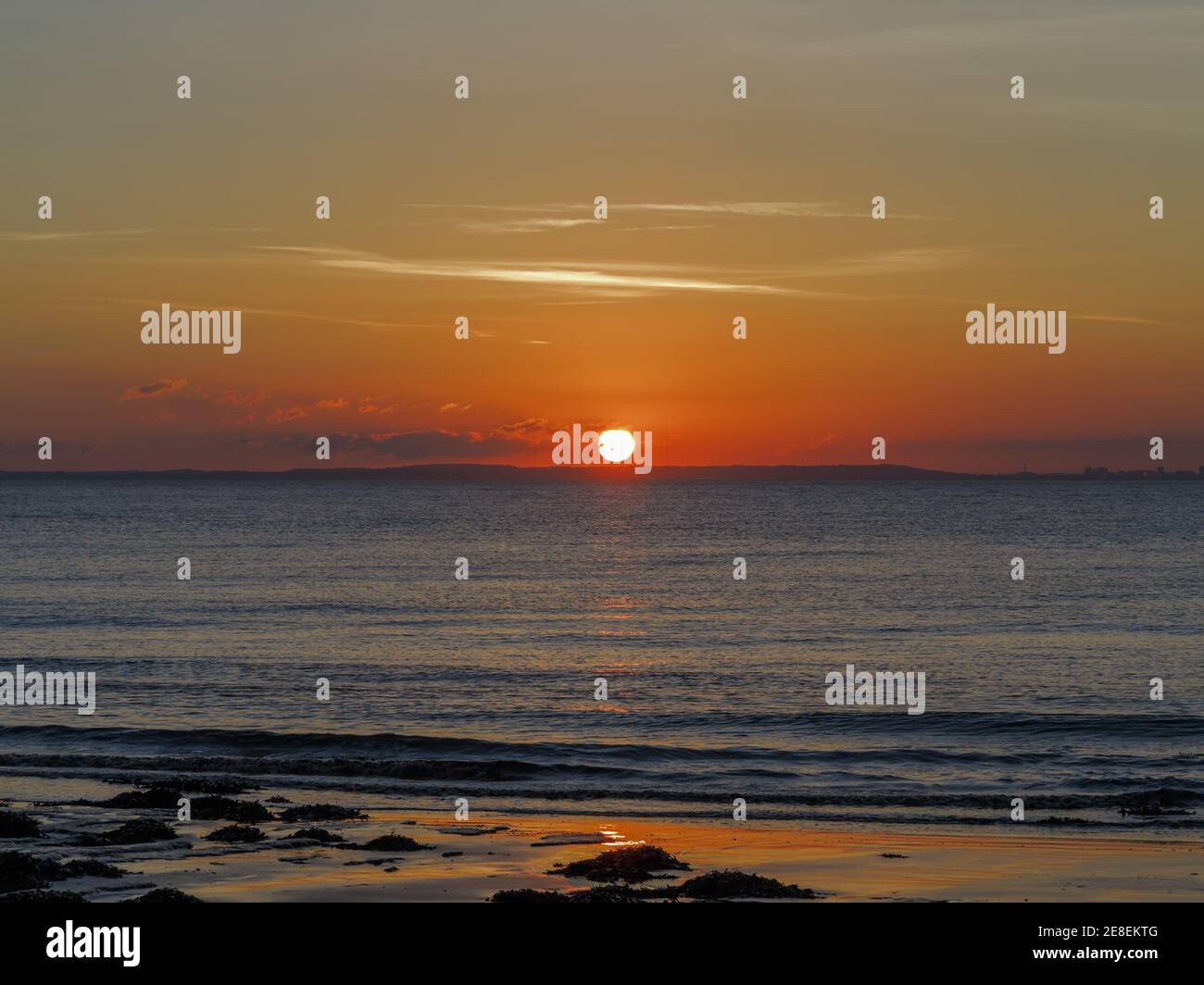 Sunset over the Bristol channel Stock Photo - Alamy