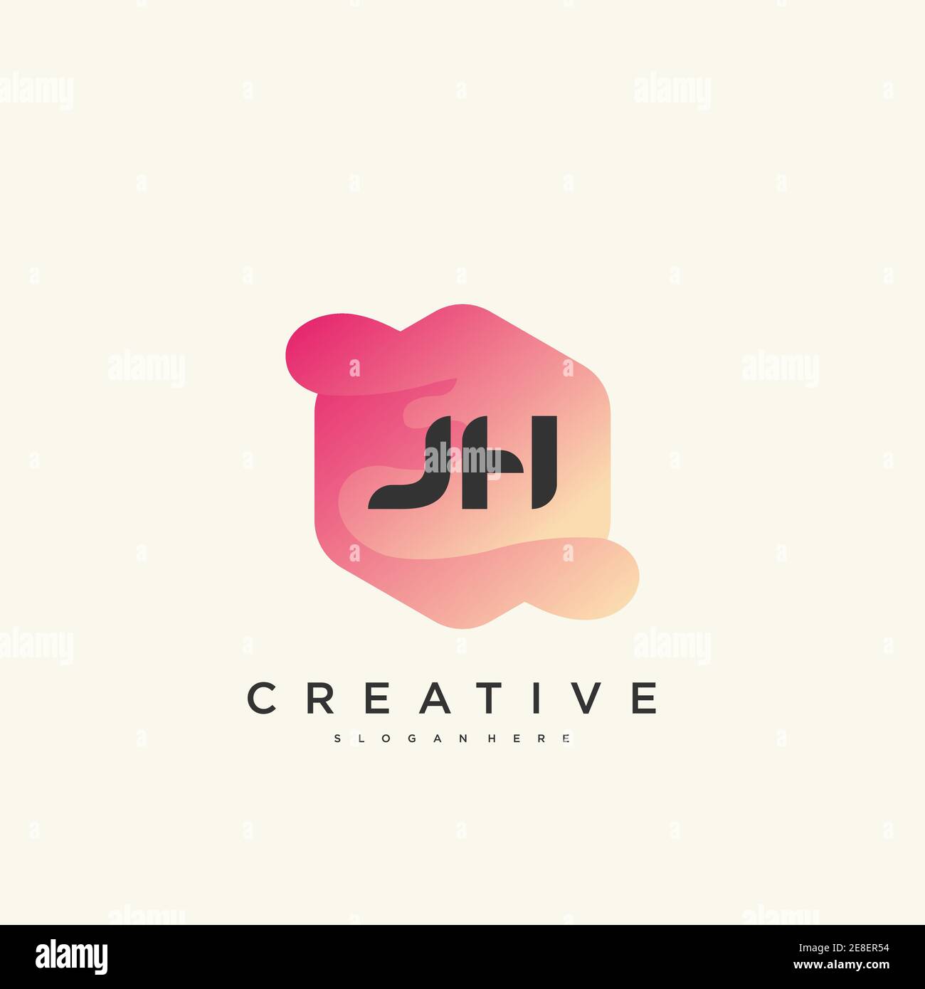 JH Initial Letter Colorful logo icon design template elements Vector ...