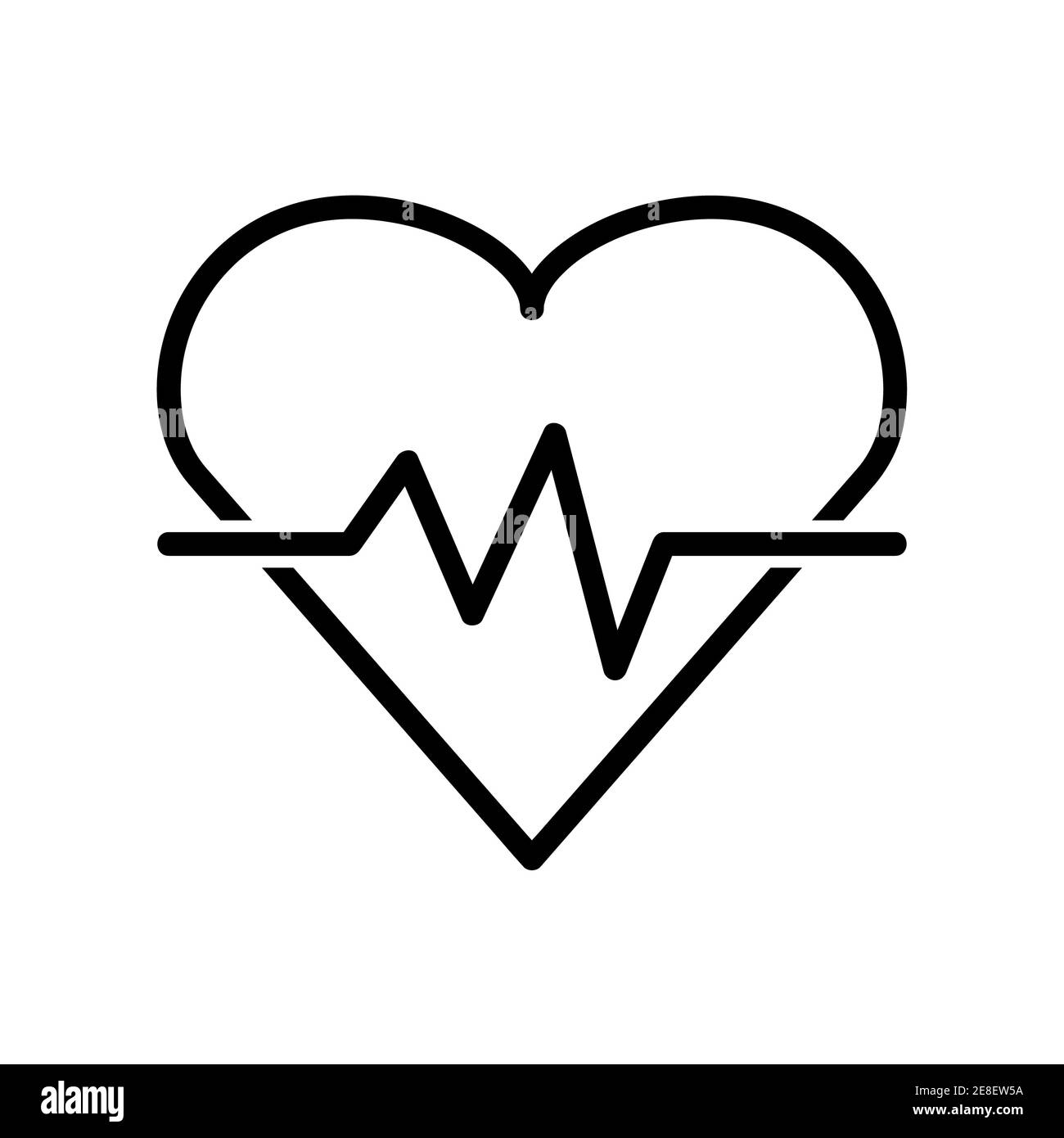 Heart cardiogram flat icon. Pictogram for web. Line stroke. Suitcase ...