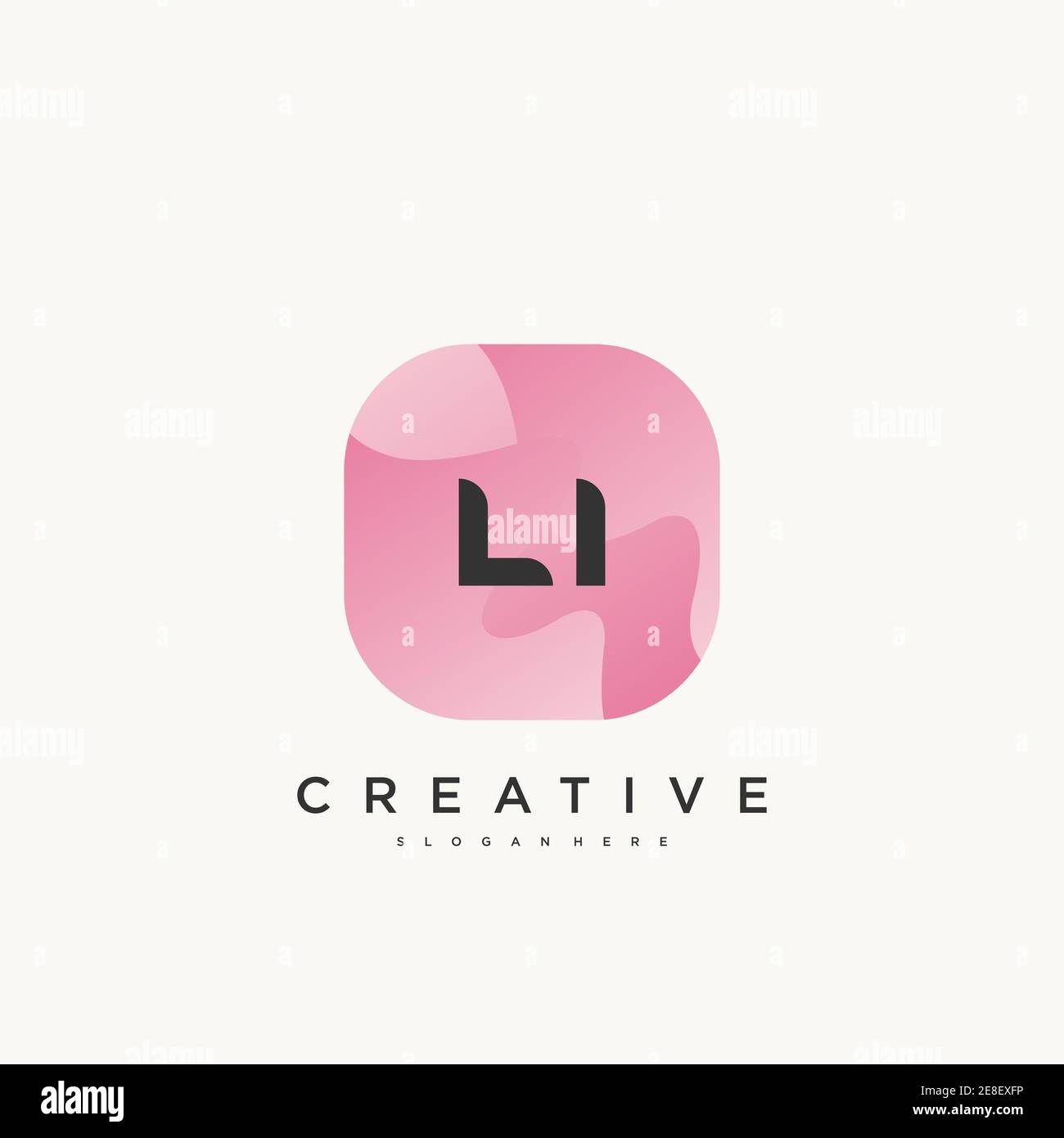 LI Initial Letter logo icon design template elements with wave colorful ...