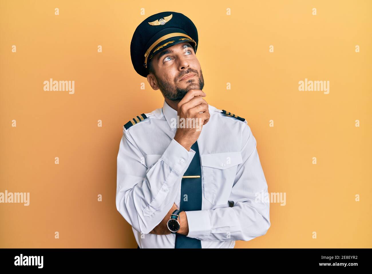 Confused man on plane hi-res stock photography and images - Alamy
