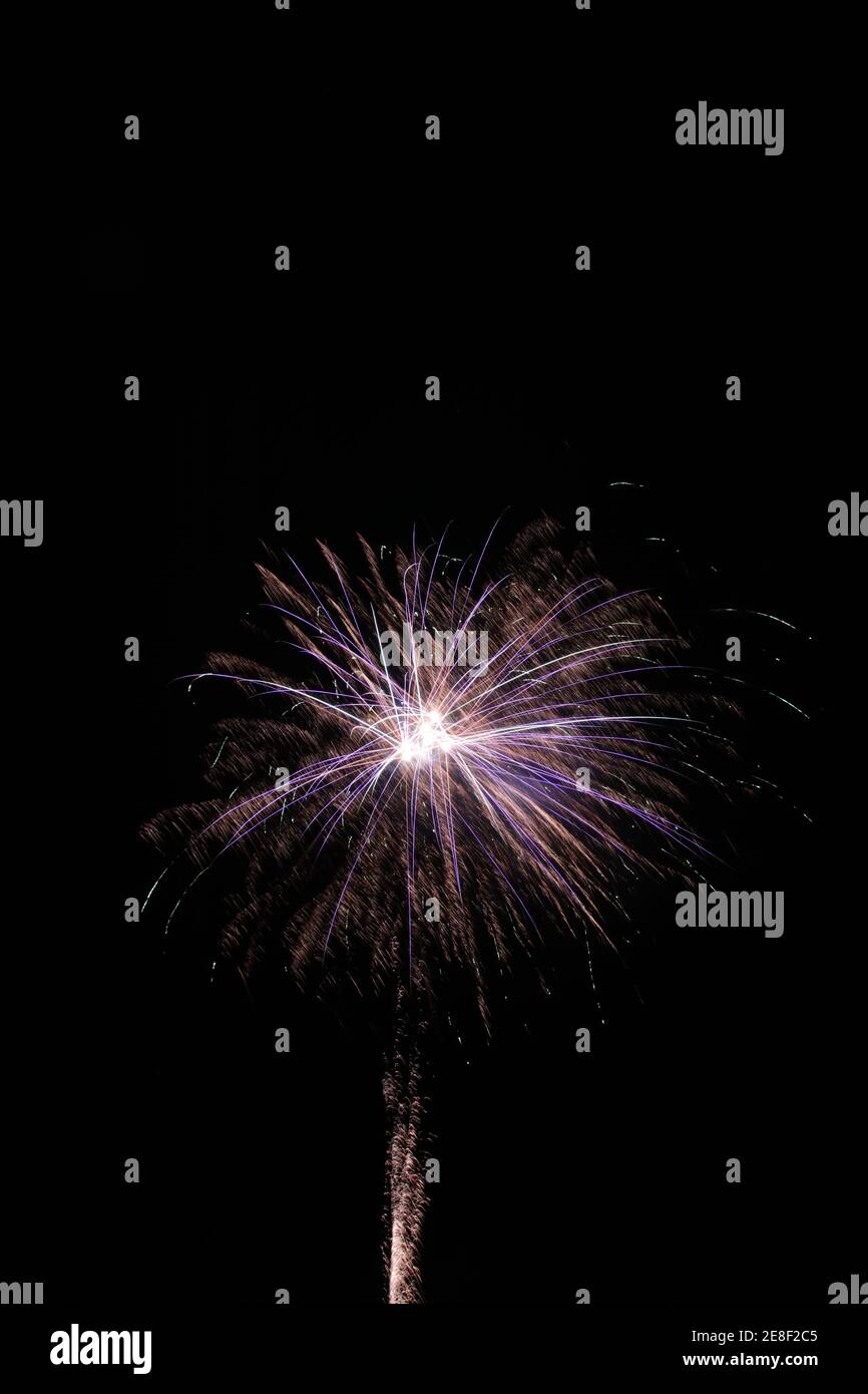 View of a beautiful fireworks display on New Year's Eve Stock Photo - Alamy