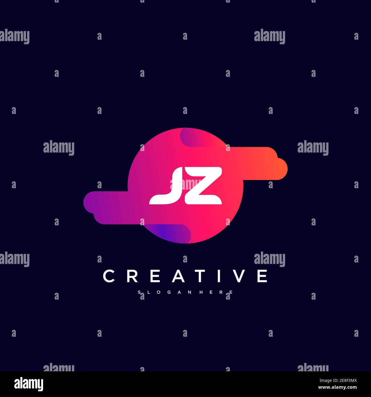 JZ Initial Letter Colorful logo icon design template elements Vector ...