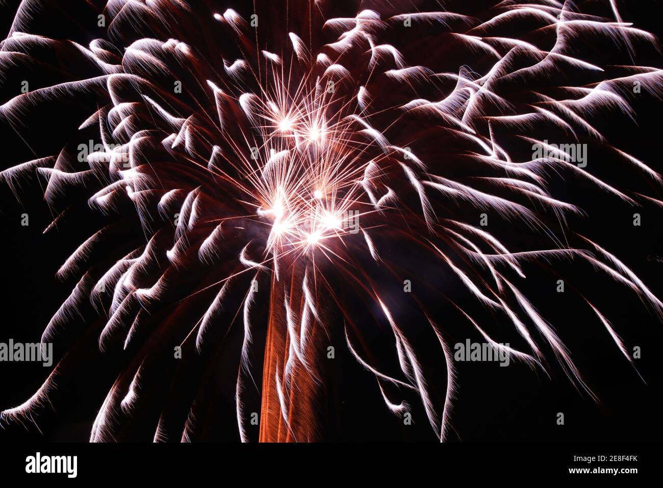 View of a beautiful fireworks display on New Year's Eve Stock Photo - Alamy