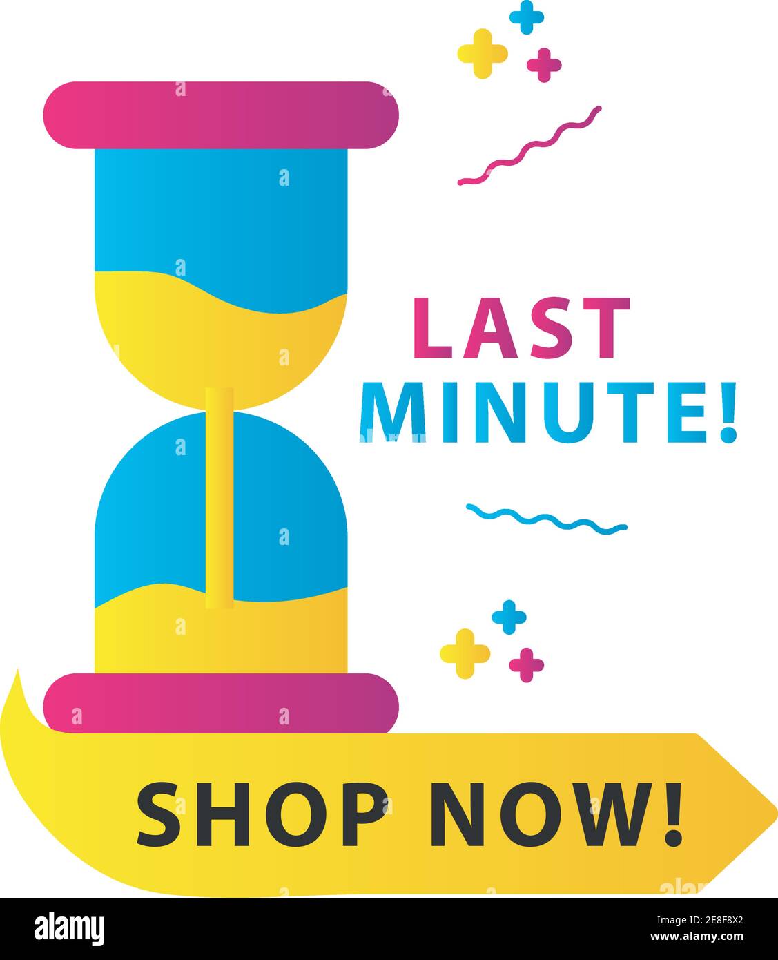 last minute sale countdown lettering with hourglass vector illustration ...