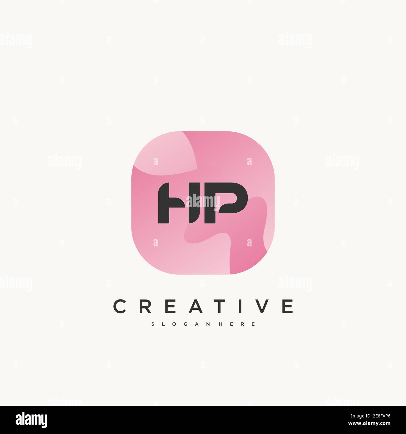 HP Initial Letter logo icon design template elements with wave colorful ...