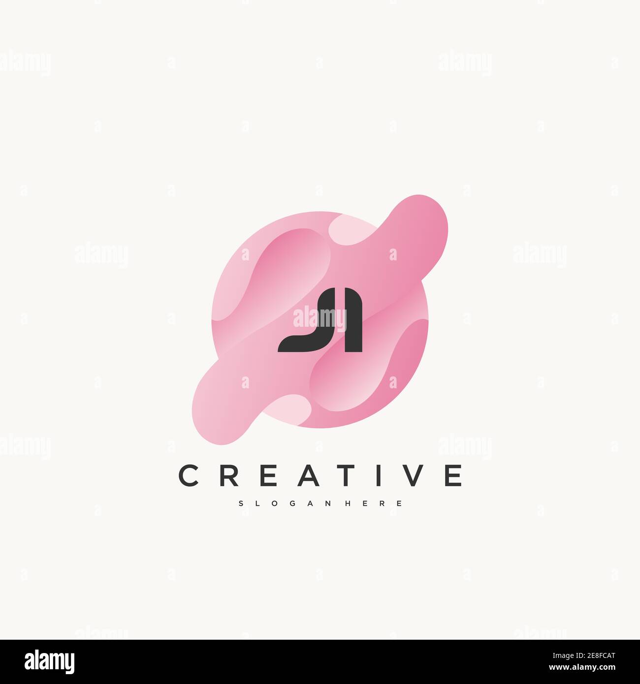 JI Initial Letter Colorful logo icon design template elements Vector ...