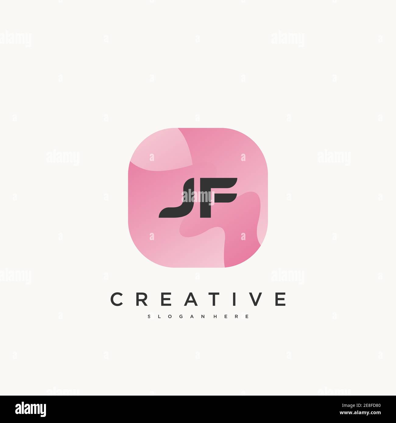 JF Initial Letter Colorful logo icon design template elements Vector ...