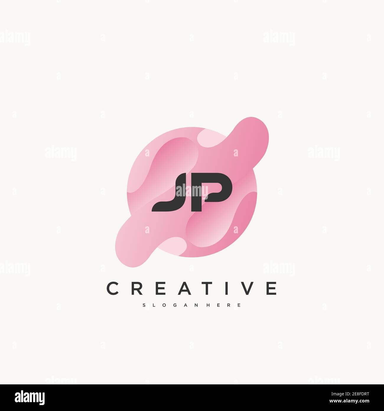 JP Initial Letter Colorful logo icon design template elements Vector ...