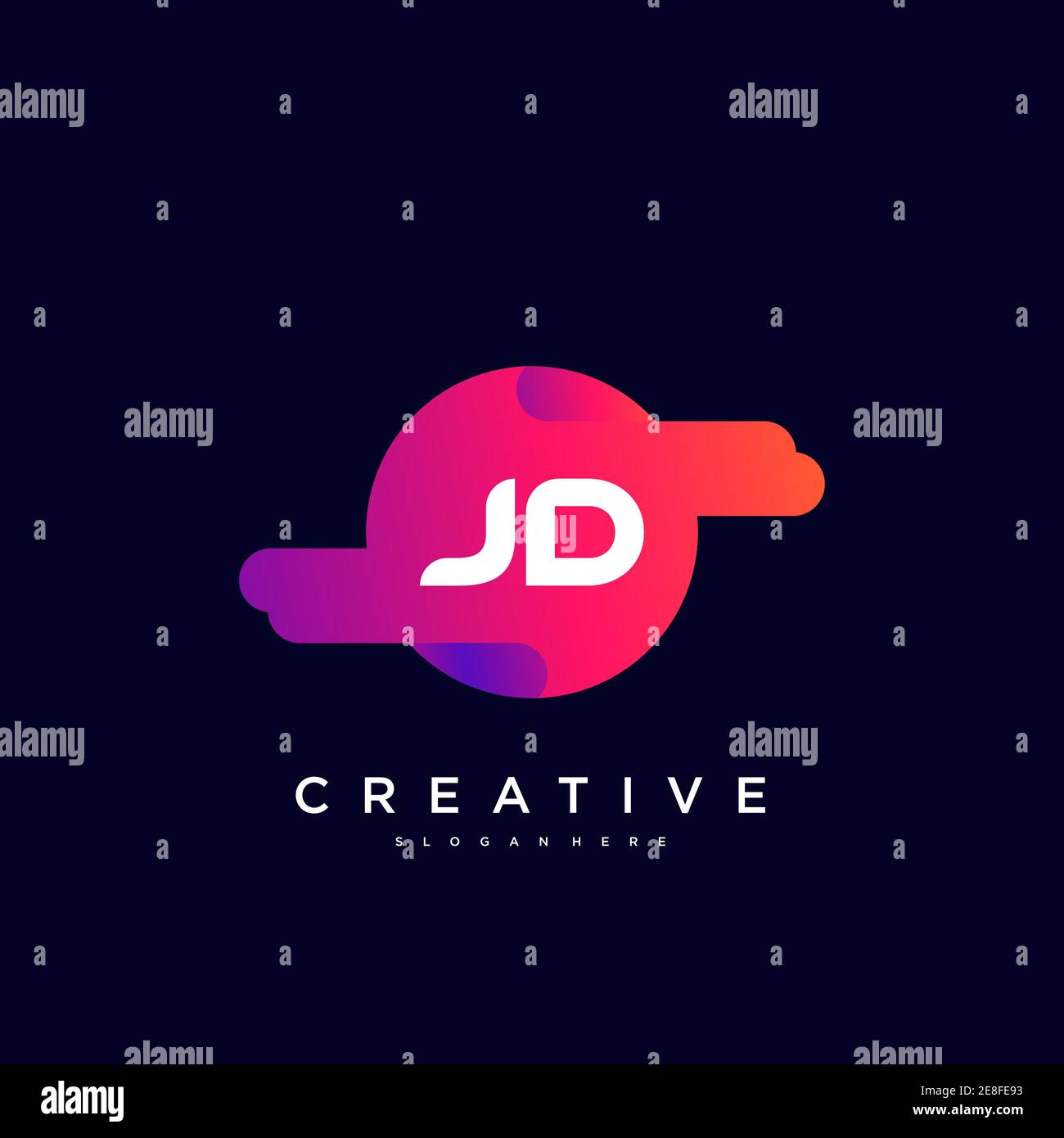 JD Initial Letter Colorful logo icon design template elements Vector ...