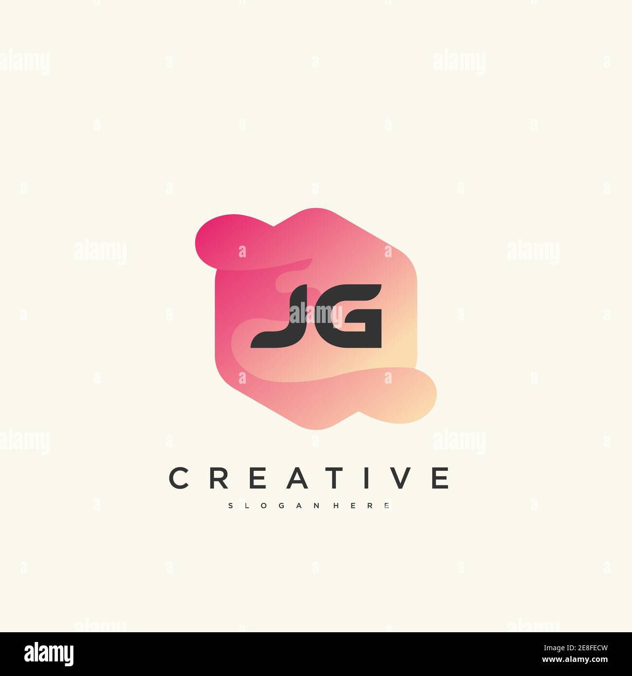 JG Initial Letter Colorful logo icon design template elements Vector ...