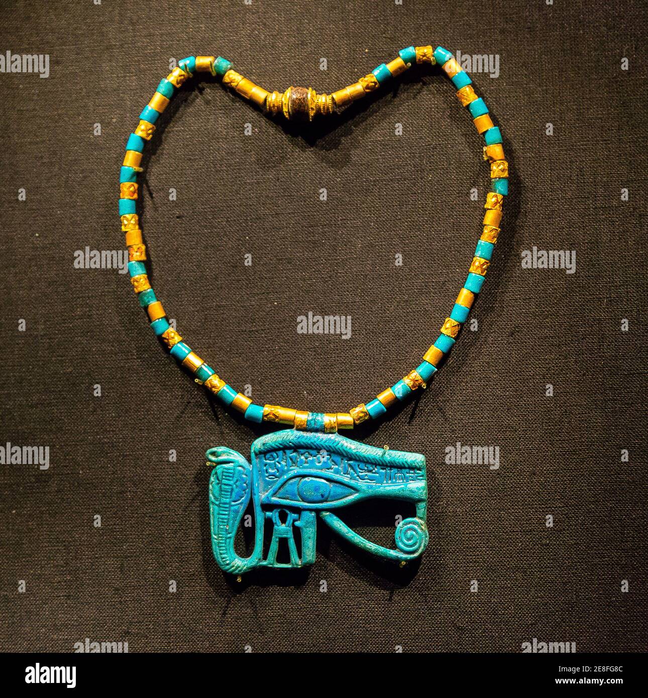 Egypt, Cairo, Tutankhamon jewellery, from his tomb in Luxor : A blue ...