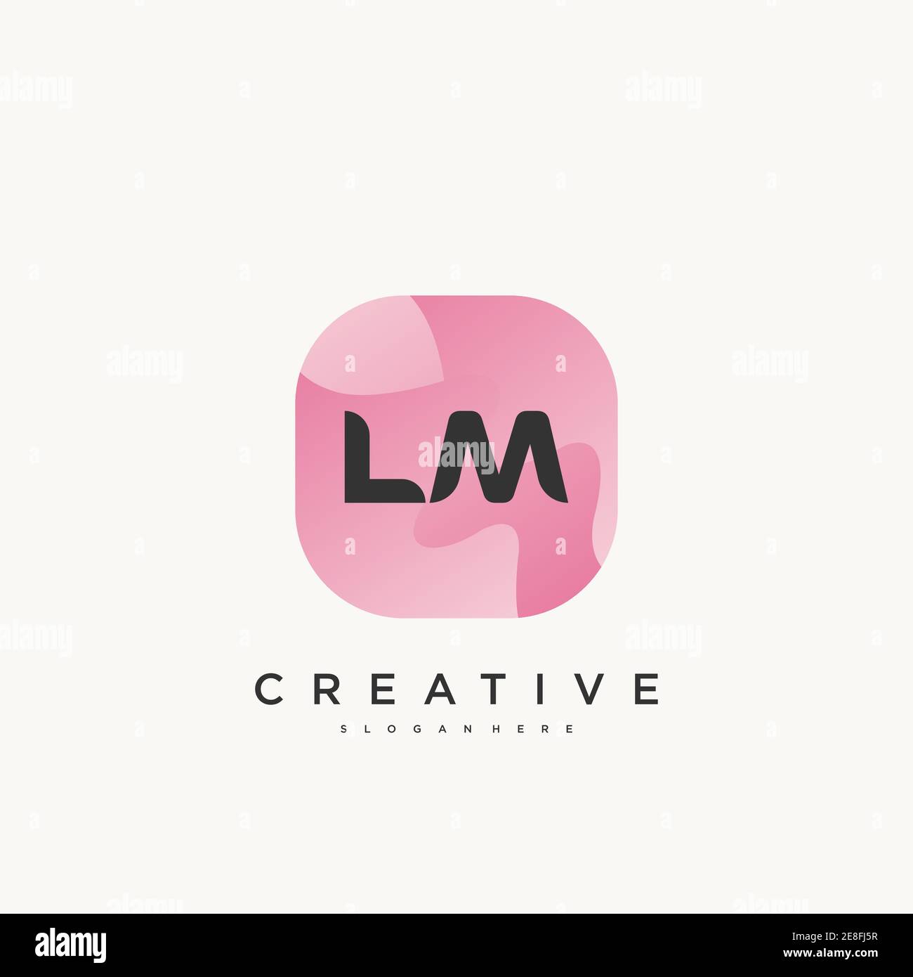 LM Initial Letter logo icon design template elements with wave colorful ...