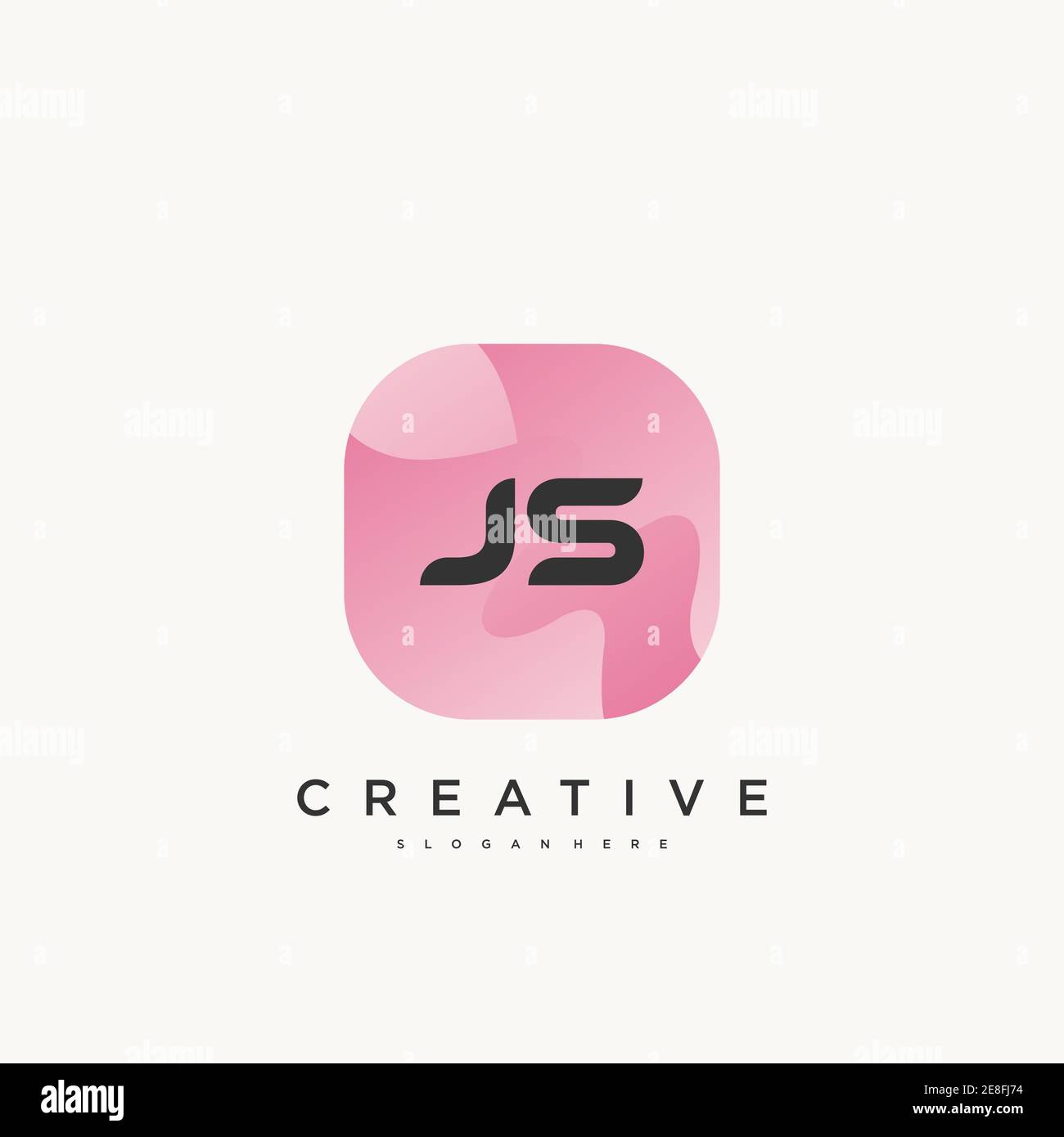 JS Initial Letter Colorful logo icon design template elements Vector ...