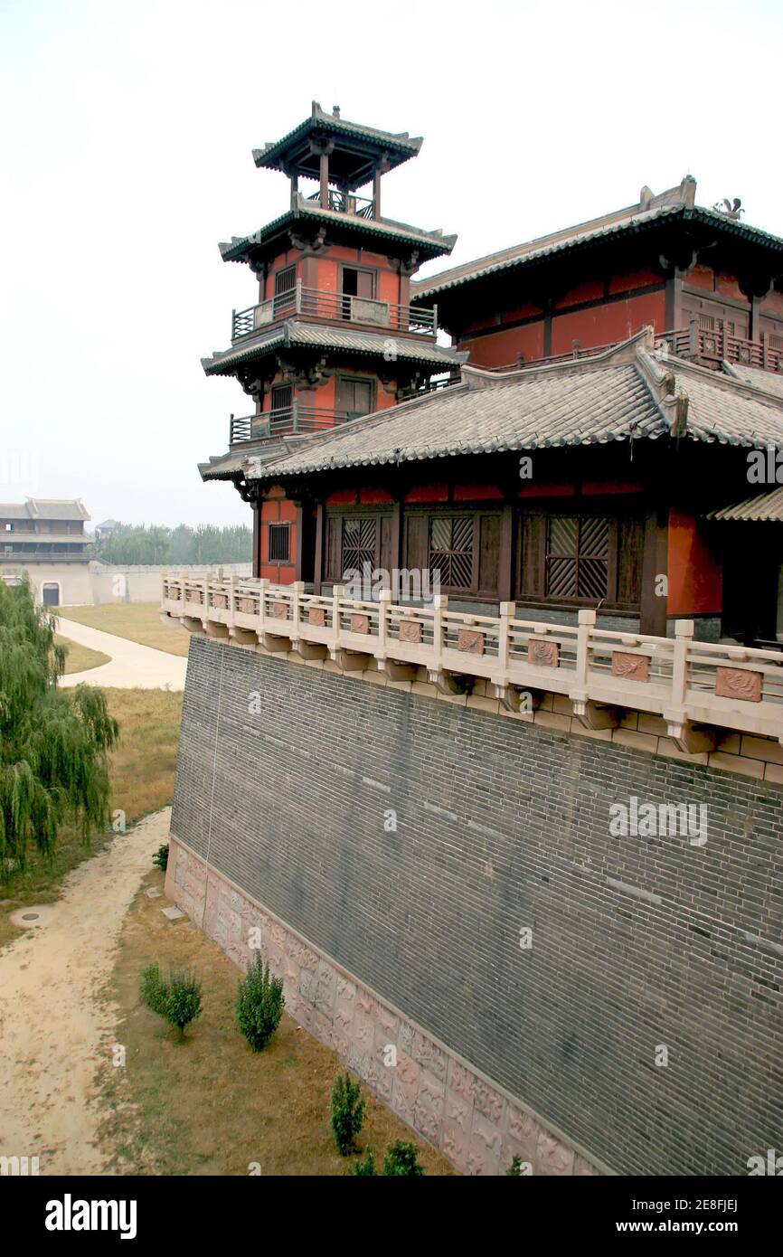 chinese ancient architecture landscape in Film shooting base, Zhuozhou ...