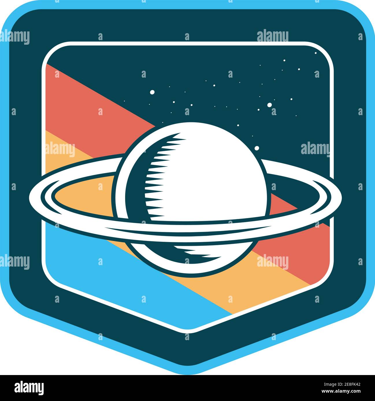saturn planet drawn space in frame vector illustration design Stock ...
