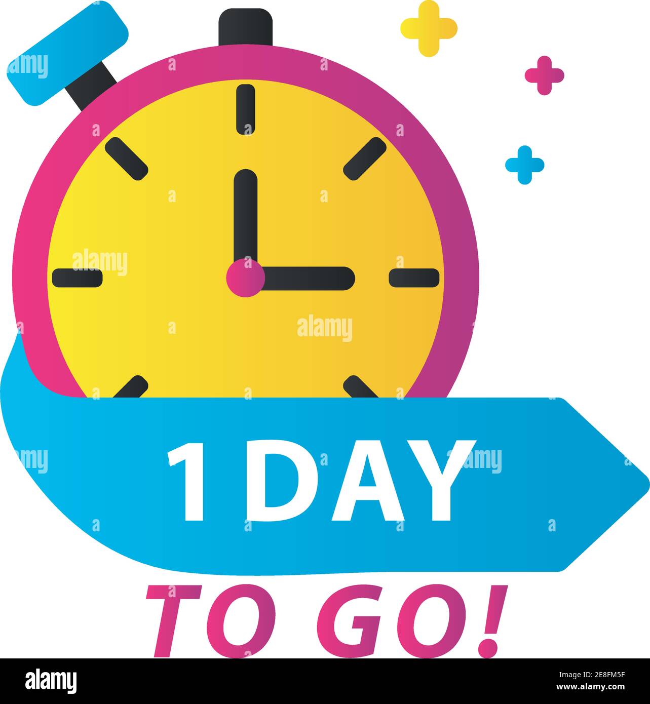 one day sale countdown lettering with chronometer vector illustration ...