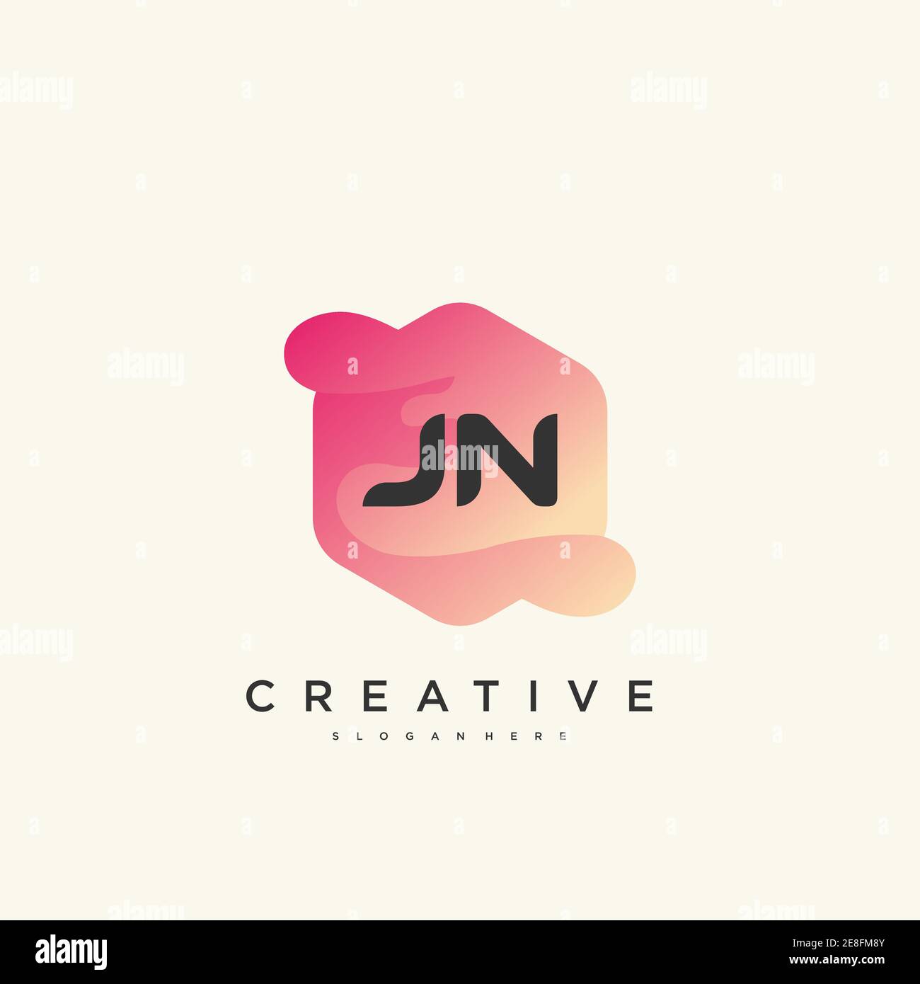 JN Initial Letter Colorful logo icon design template elements Vector ...